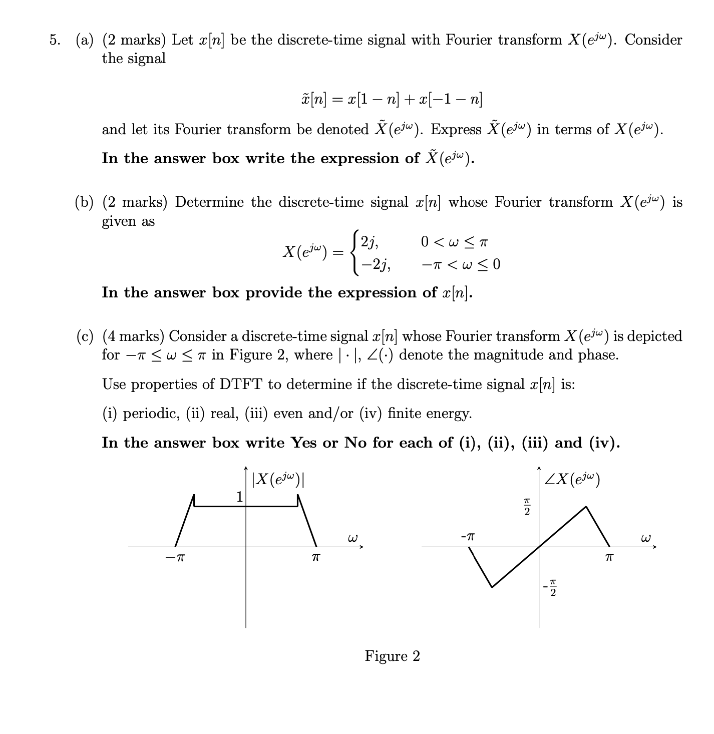 Solved (a) (2 marks) Let x[n] be the discrete-time signal | Chegg.com