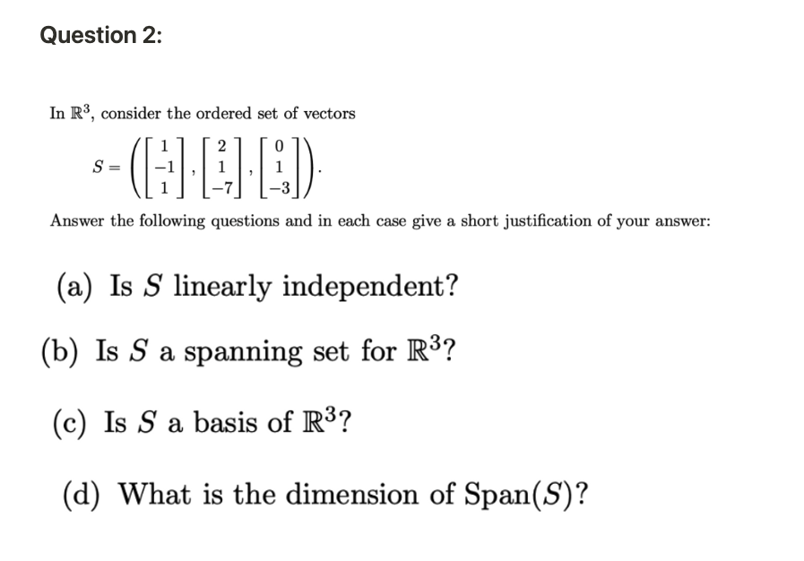 Solved In R3, consider the ordered set of vectors | Chegg.com