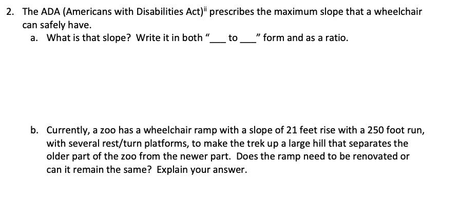 Solved 2. The ADA (Americans with Disabilities Act)" | Chegg.com