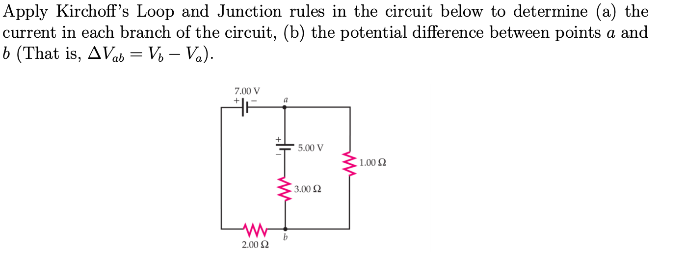 Solved Apply Kirchoff's Loop and Junction rules in the | Chegg.com