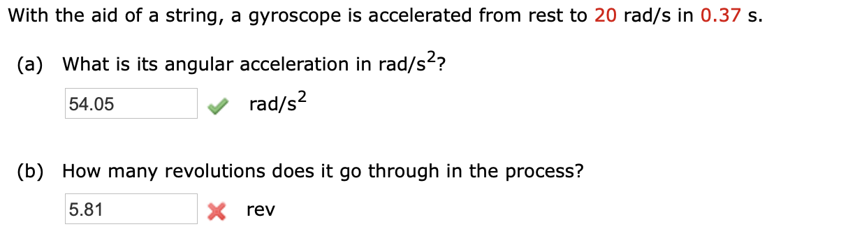 Solved With the aid of a string, a gyroscope is accelerated | Chegg.com
