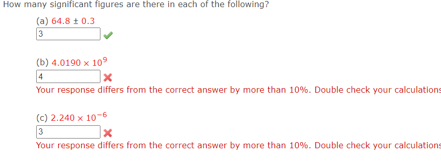 Solved (a) 64.8±0.3 (b) 4.0190×109 ) Your response differs | Chegg.com