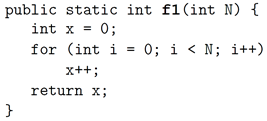 Solved public static int fi(int n) { int x = 0; for (int i = | Chegg.com