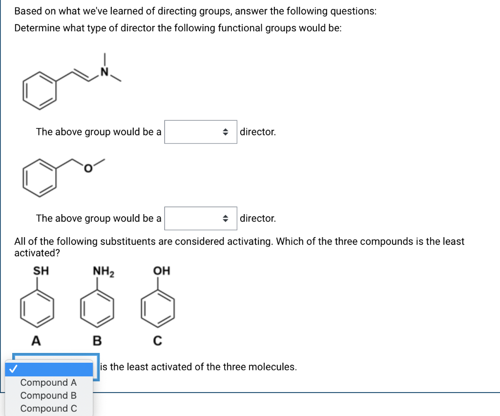 Solved Based on what we've learned of directing groups, | Chegg.com