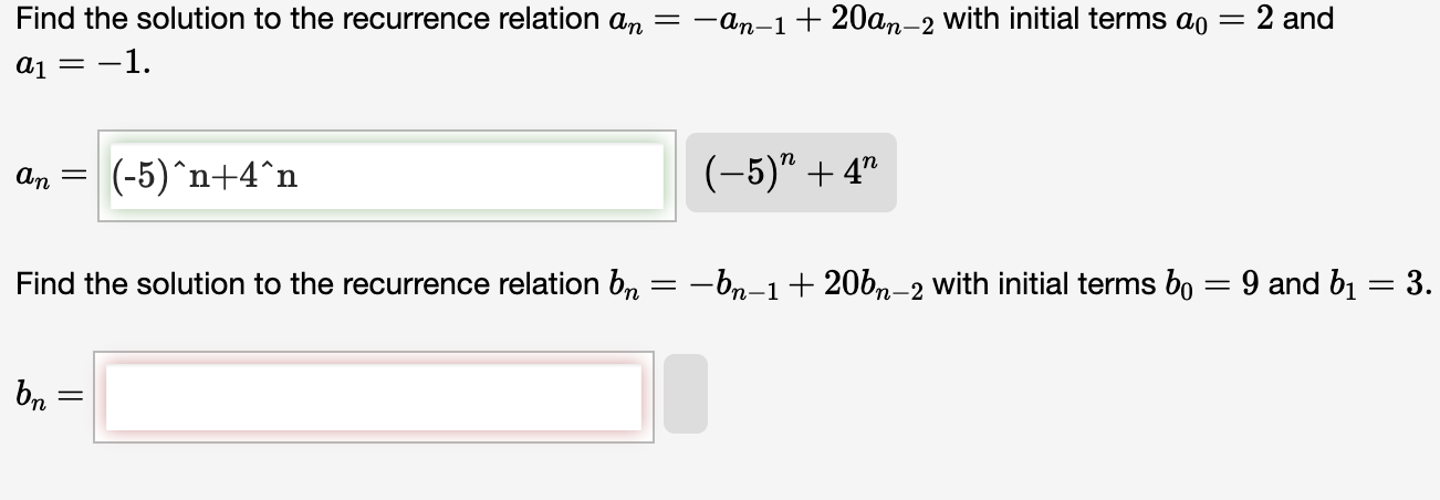 Solved Find the solution to the recurrence relation | Chegg.com