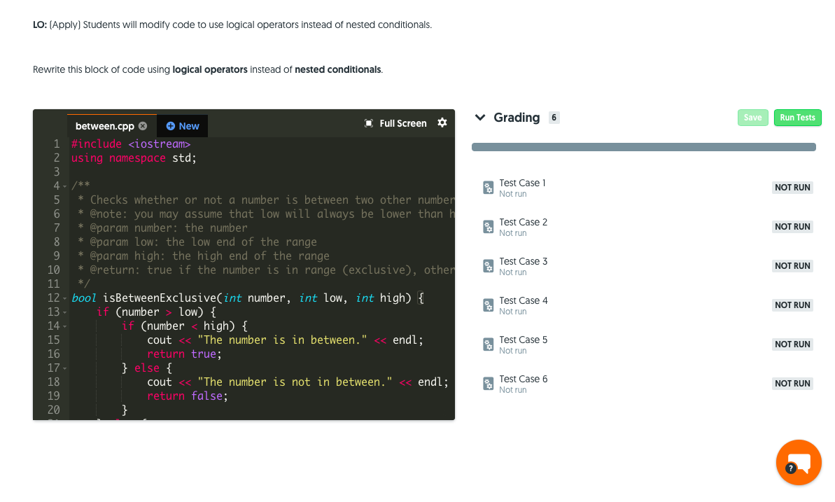 Solved LO: (Apply) Students will modify code to use logical | Chegg.com