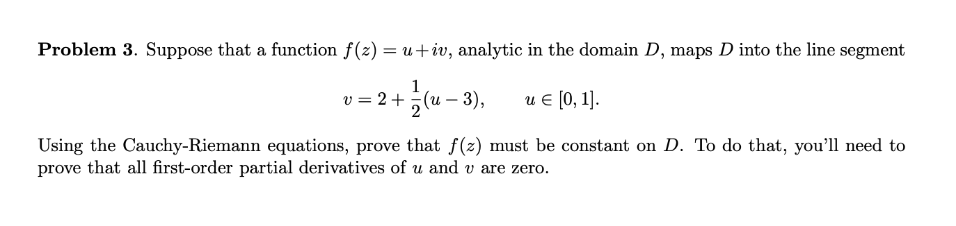 Solved Suppose that a function f(z) = u+iv, analytic in the | Chegg.com
