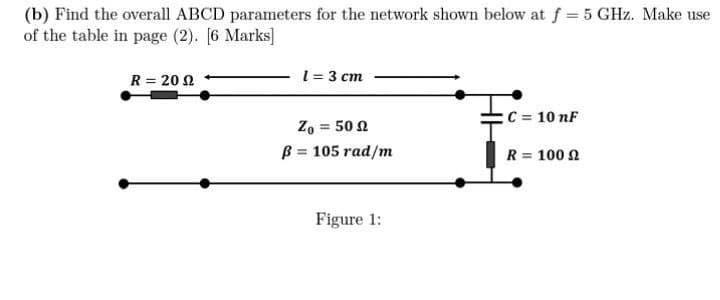 Solved Table (1) Circuit ABCD Parameters Z A-1 C.0 8-2 Ael 8 | Chegg.com