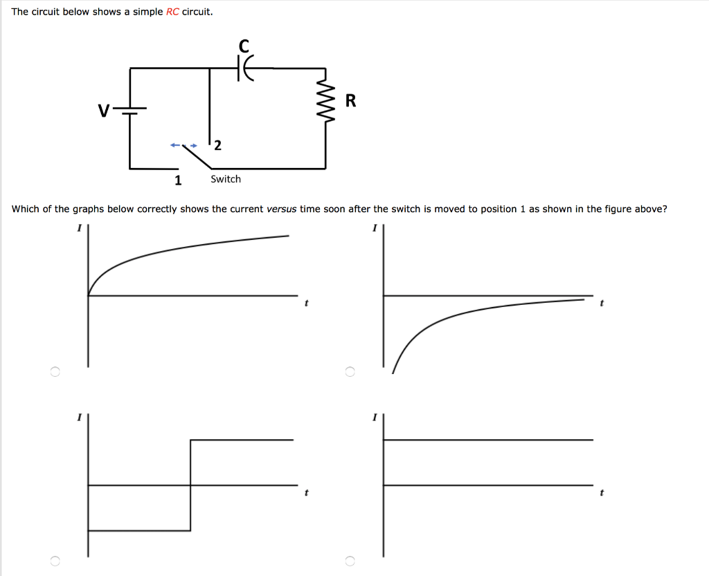 Solved The circuit below shows a simple RC circuit. Switch | Chegg.com