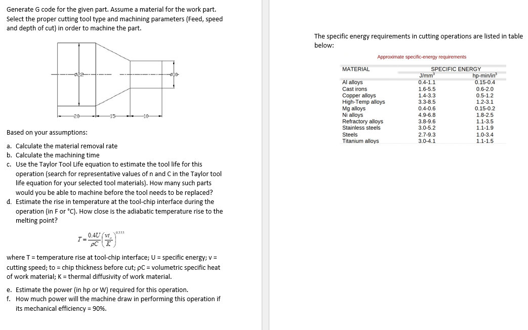 Solved Generate G ﻿code for the given part. Assume a | Chegg.com