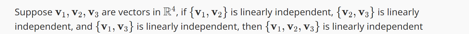 Solved Suppose v1,v2,v3 ﻿are vectors in R4, ﻿if {v1,v2} ﻿is | Chegg.com