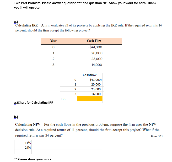 Solved Two Part Problem. Please answer question "a" and | Chegg.com