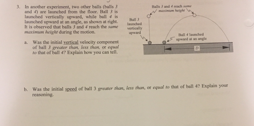 Solved 3. In another experiment, two other balls (balls 3 | Chegg.com