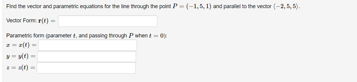 Solved Find The Vector And Parametric Equations For The Line