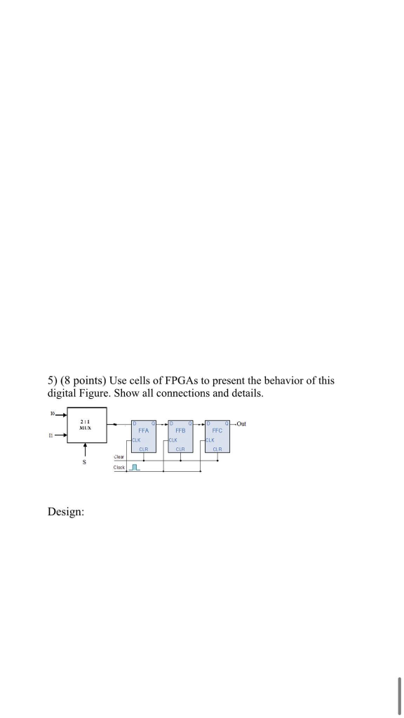 Solved 5) (8points)Use cells of FPGAs to present the | Chegg.com