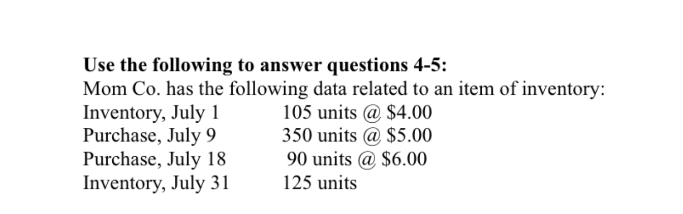 Solved Q : WHAT IS THE COGS IF MOM CO. USES LIFO | Chegg.com