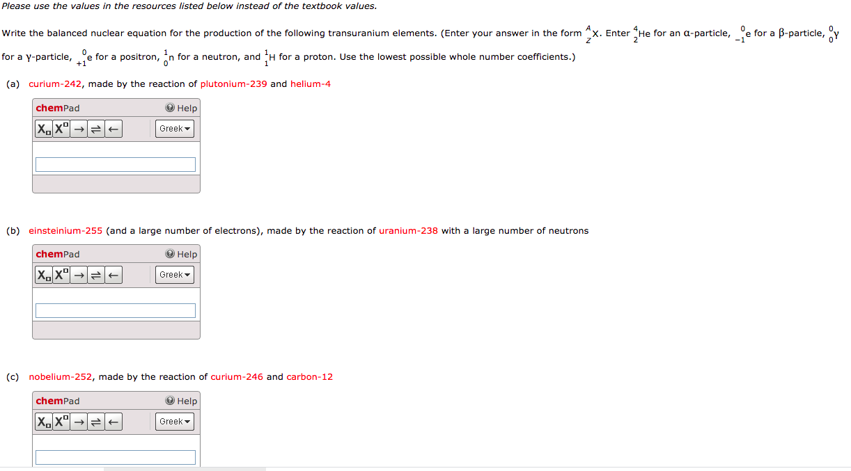 Solved Please use the values in the resources listed below | Chegg.com