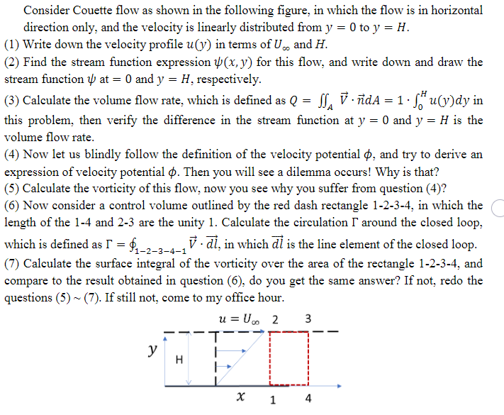 Solved Consider Couette flow as shown in the following | Chegg.com