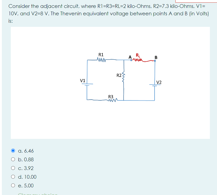 Solved Consider the adjacent circuit, where R1=R3=RL=2 | Chegg.com