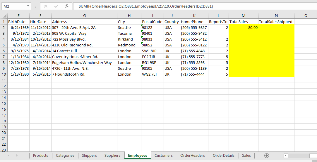 Solved Excel Assignment Use Sumif From Another 4201