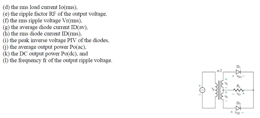 Solved Q3: The single-phase full-wave center-tapped | Chegg.com