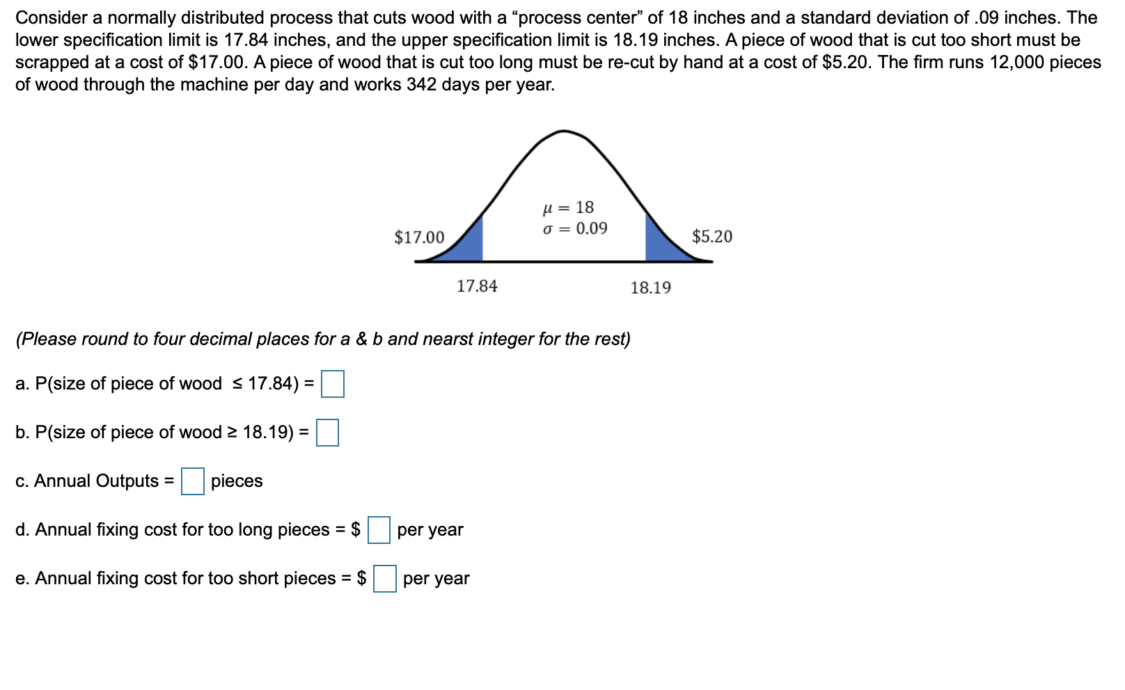 Solved Consider a normally distributed process that cuts | Chegg.com