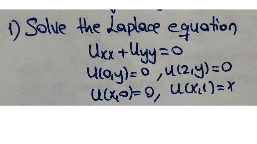 1) Solve the Laplace equation | Chegg.com