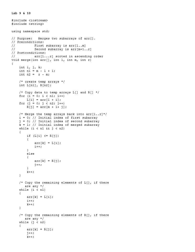 Solved Labs 9 & 10 Assignment Parts: A) Using CodeBlocks or | Chegg.com