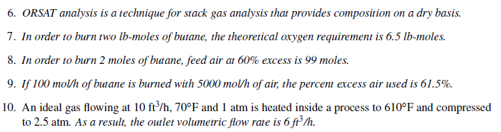 Solved 6. ORSAT analysis is a technique for stack gas | Chegg.com