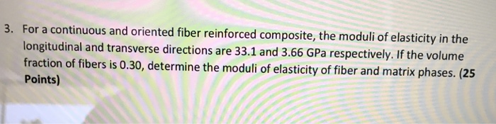 Solved 3. For a continuous and oriented fiber reinforced | Chegg.com