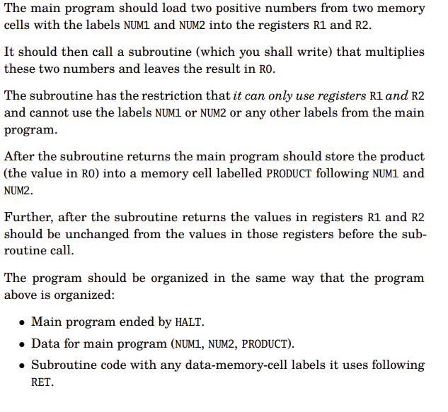 Solved The main program should load two positive numbers | Chegg.com
