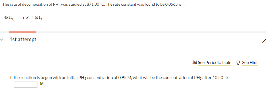 Solved 4PH3 P4+6H2 1st attempt unin See Periodic Table If | Chegg.com