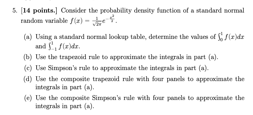 5. [14 points.] Consider the probability density | Chegg.com