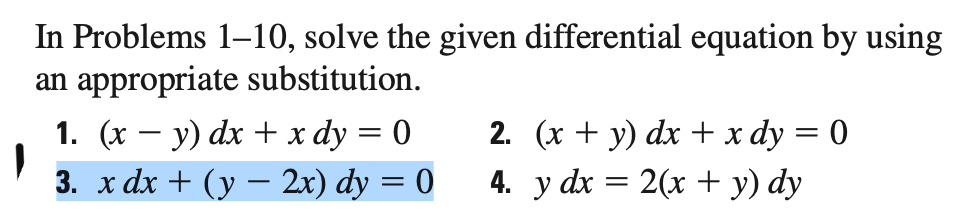 Solved In Problems 1–10, solve the given differential | Chegg.com