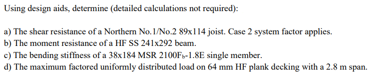 Solved Using design aids, determine (detailed calculations | Chegg.com