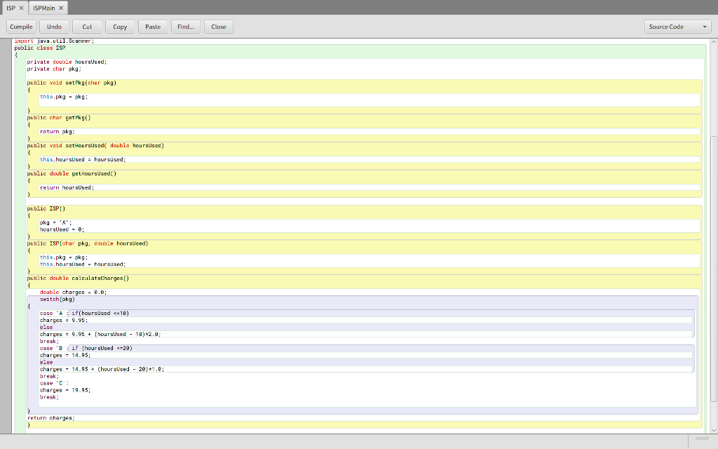 Solved 1. Add to the ISP class from Activity 1 a method | Chegg.com