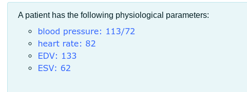 Solved A patient has the following physiological parameters: | Chegg.com