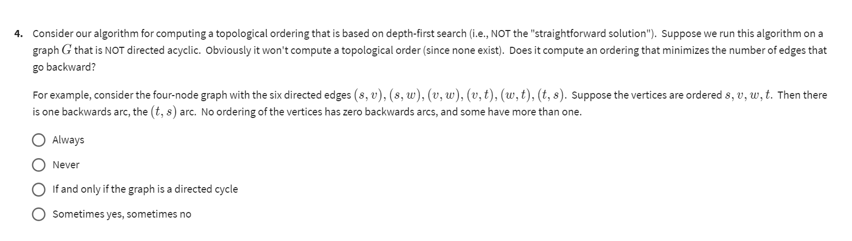 Solved 1. Consider a directed graph with distinct and | Chegg.com