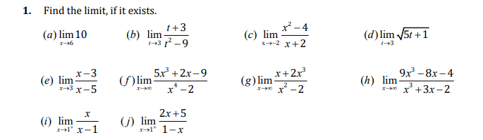 Solved Find the limit, if it exists. (a) limx→610 (b) | Chegg.com