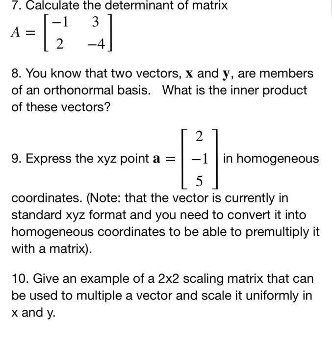 Solved 1. Compute the product av for the scalar a 3 and | Chegg.com