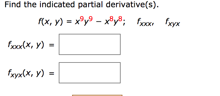 Solved Find the indicated partial derivative(s). | Chegg.com Solved Find the indicated partial derivative(s). | Chegg.com