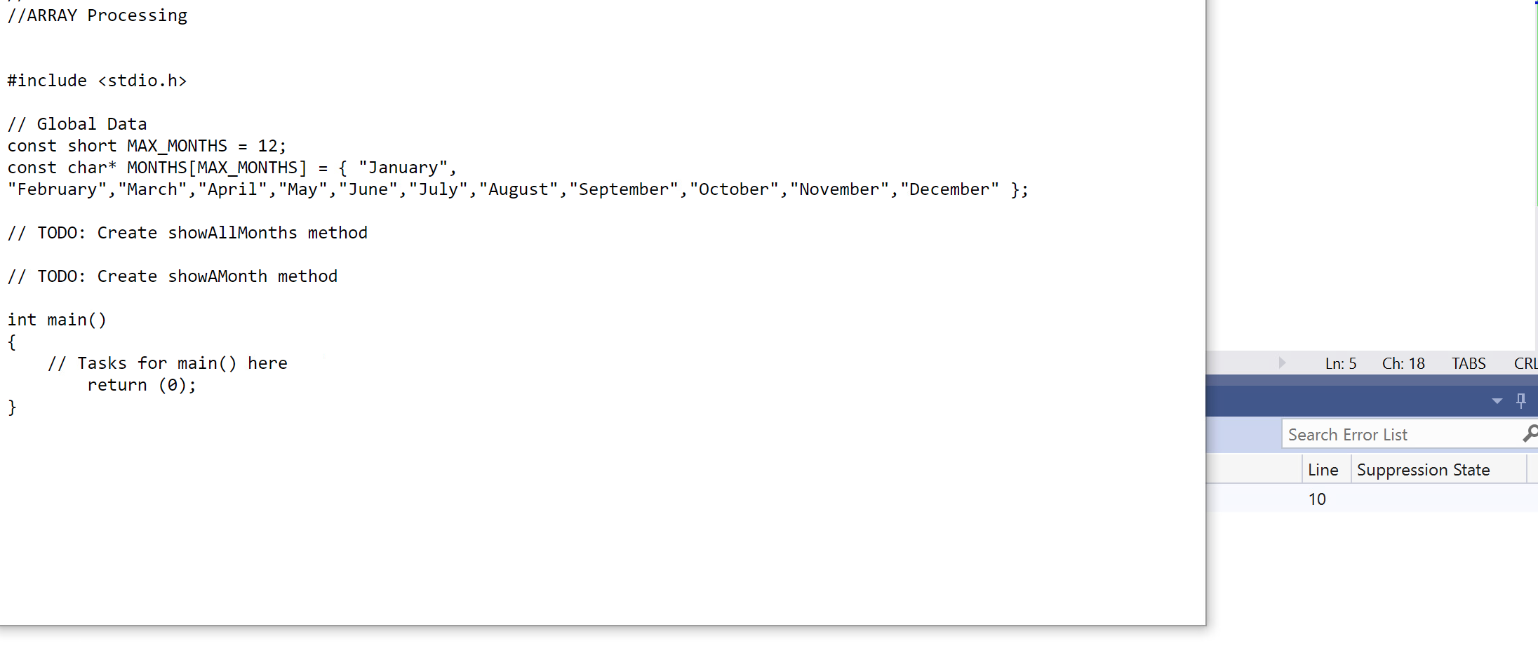 Solved ask 1 : Create a void method named showAllMonths | Chegg.com