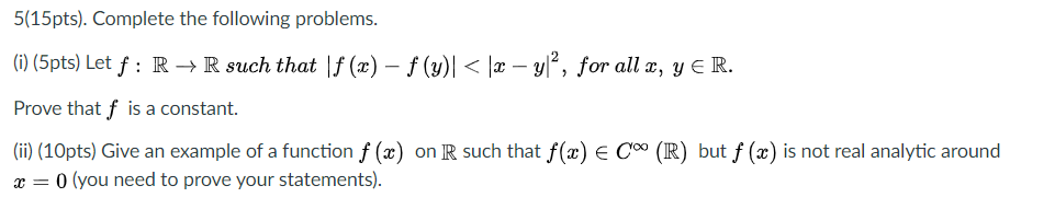 Solved 5(15 pts). Complete the following problems. (i) | Chegg.com