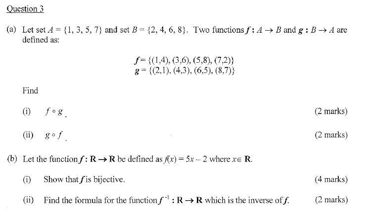 Solved Question 3 (a) Let set A = {1, 3, 5, 7) and set B = | Chegg.com
