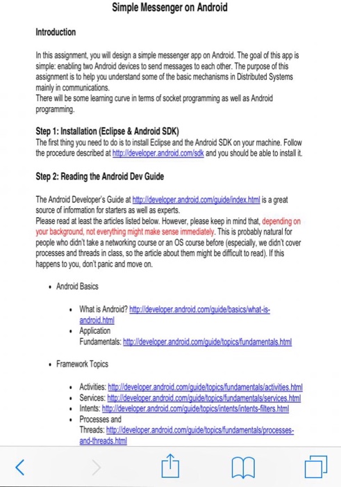 Solved Simple Messenger on Android Introduction In this | Chegg.com