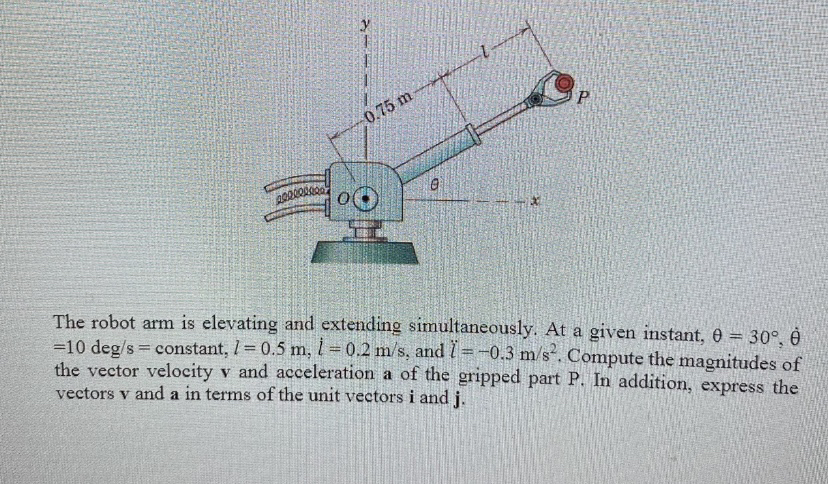 Solved The robot arm is elevating and extending | Chegg.com