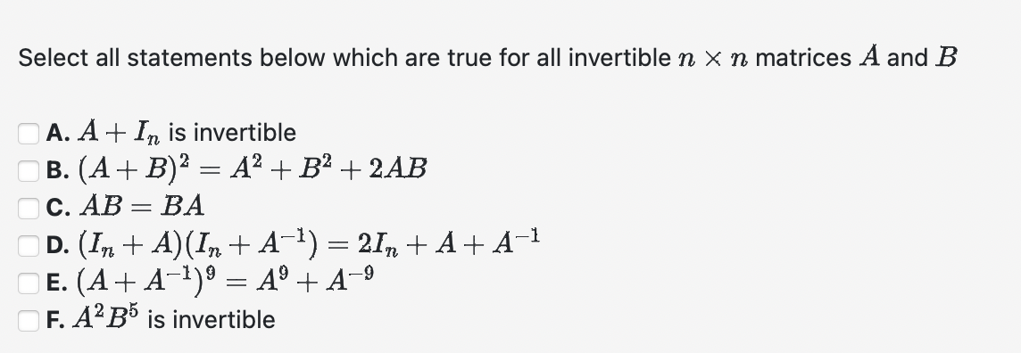 Solved Select all statements below which are true for all | Chegg.com