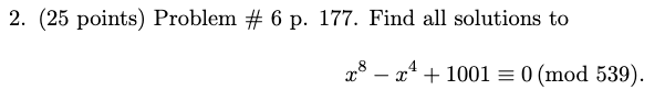 Solved (25 points) Problem \# 6 p. 177 . Find all solutions | Chegg.com