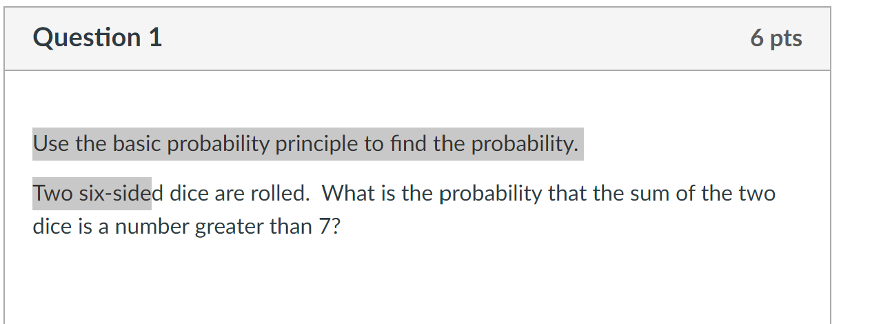 Solved Use the basic probability principle to find the | Chegg.com