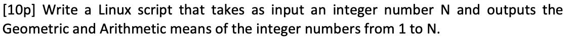 Solved 10p Write A Linux Script That Takes As Input An 